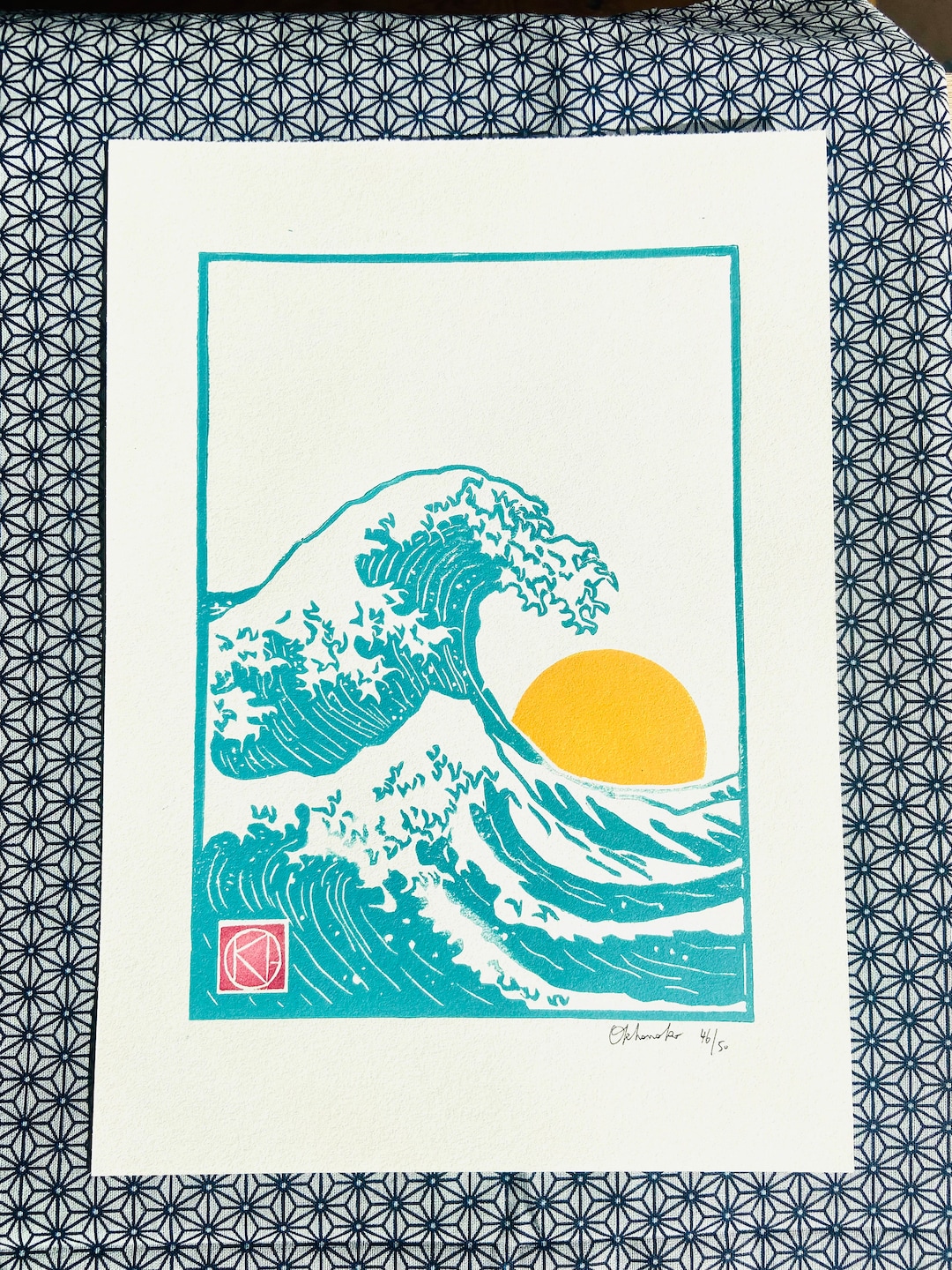 Handmade Linocut the Kanagawa Great Wave - Etsy