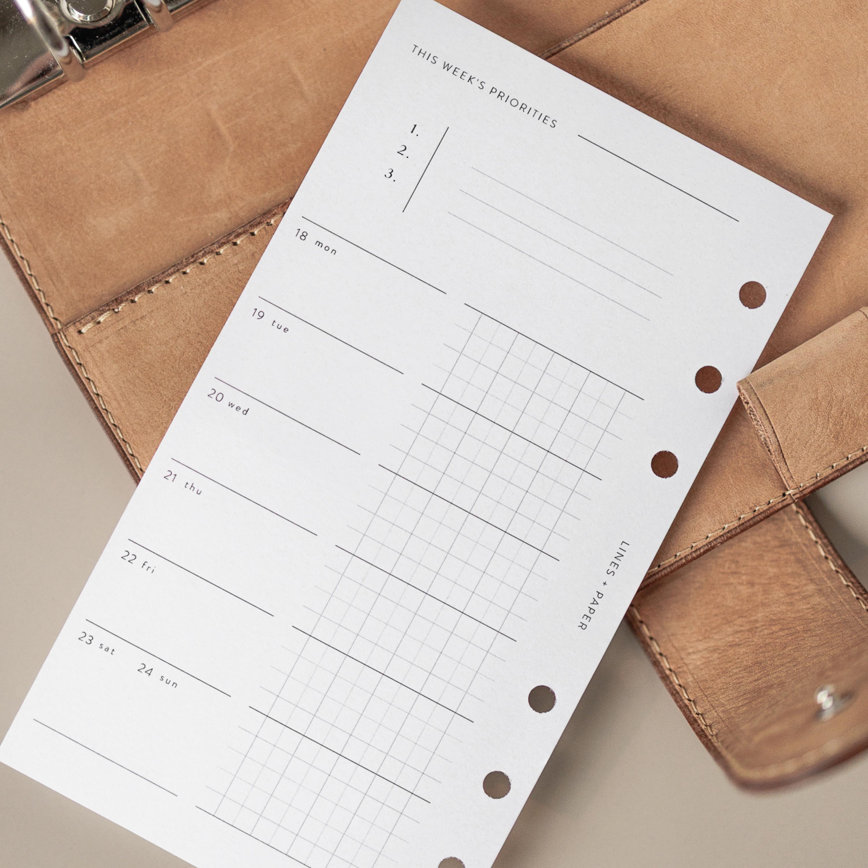 Personal Planner Inserts 2026 | Weekly Horizontal Planner | Filofax ...