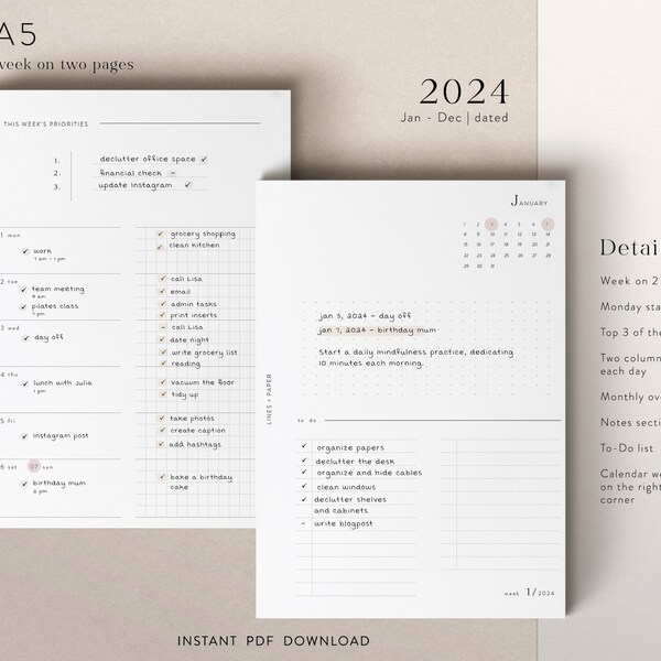 Planner Inserts - Etsy