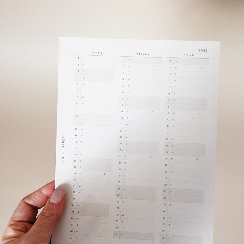 A5 Planner Inserts 2026 | Year at a Glance | January to December ...