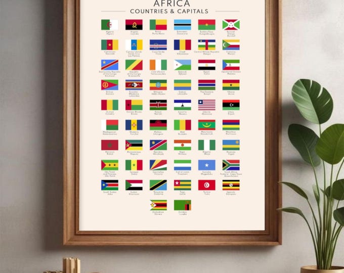 African Continent, Flags Countries and Capitals of Africa, African ...
