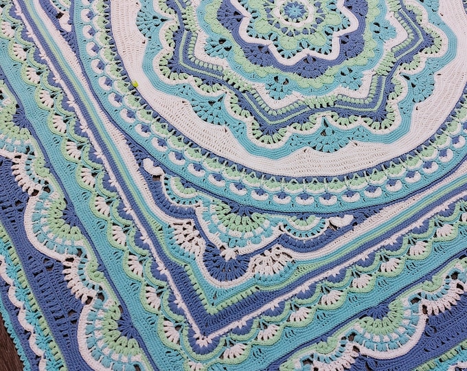 Blooming Hope Handmade Crochet Blanket/family/special Occasion/gift/unique/meowth/acrylic/round ...