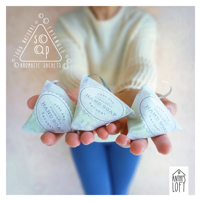 Set of 3 Triangle Shaped Soap Sachets | 100% Natural Room Fragrance ...