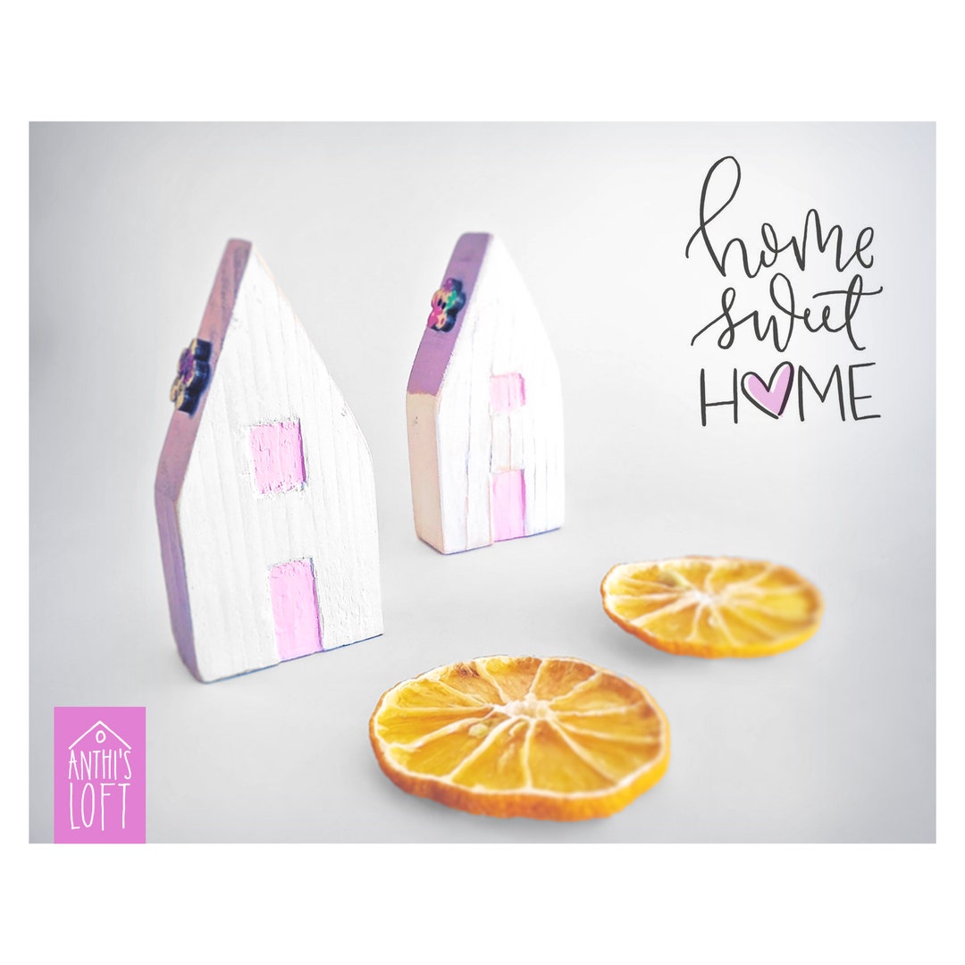 House Set Fridge Magnets Rustic Wood Fridge Magnets Natural Wood ...