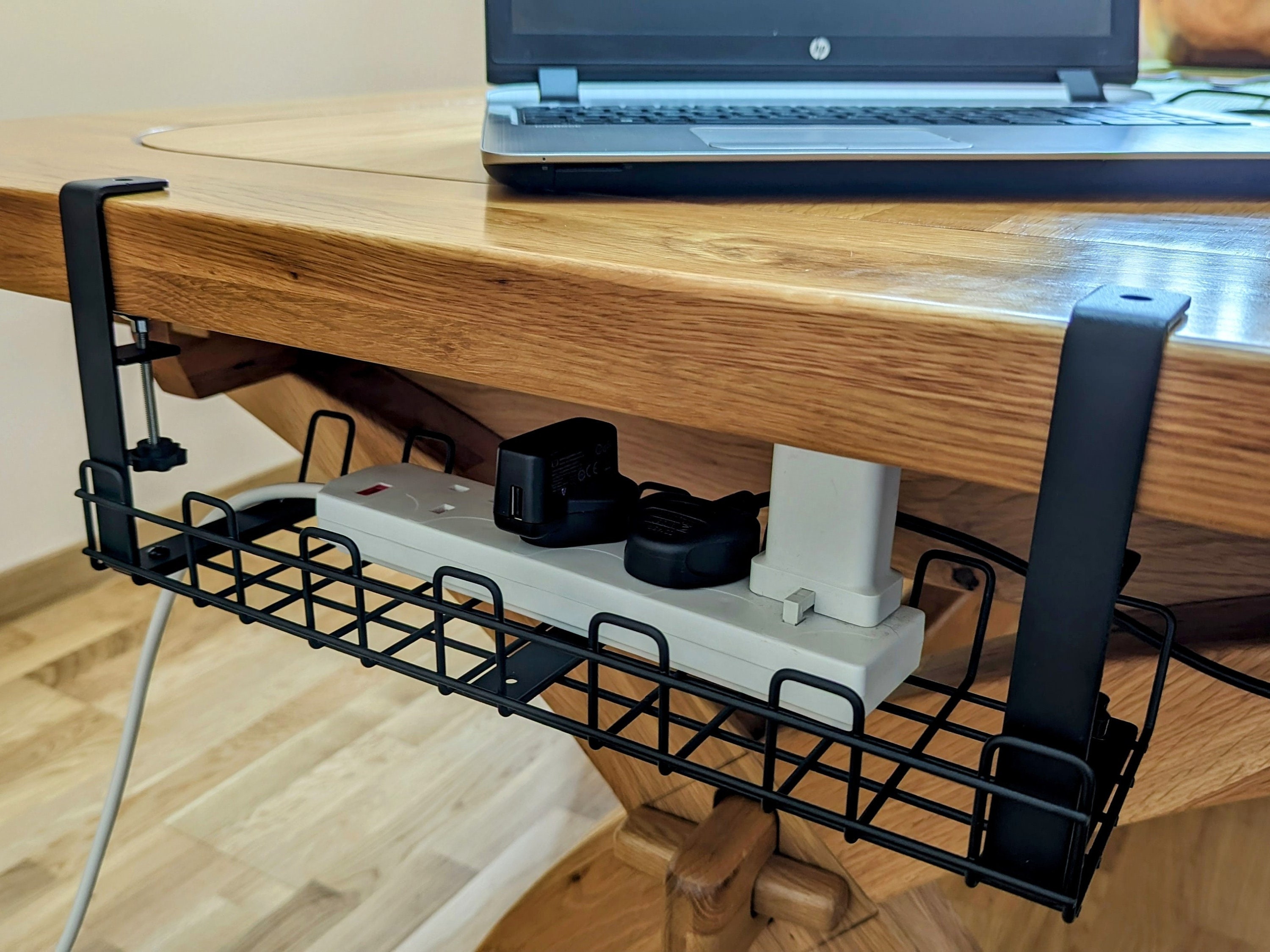 Czyz® Under Desk Cable Management Tray Kit, No Drill, Under Desk Wire ...