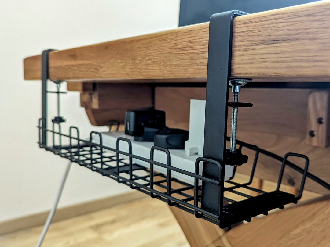 Czyz® Under Desk Cable Management Tray Kit, No Drill, Under Desk Wire ...