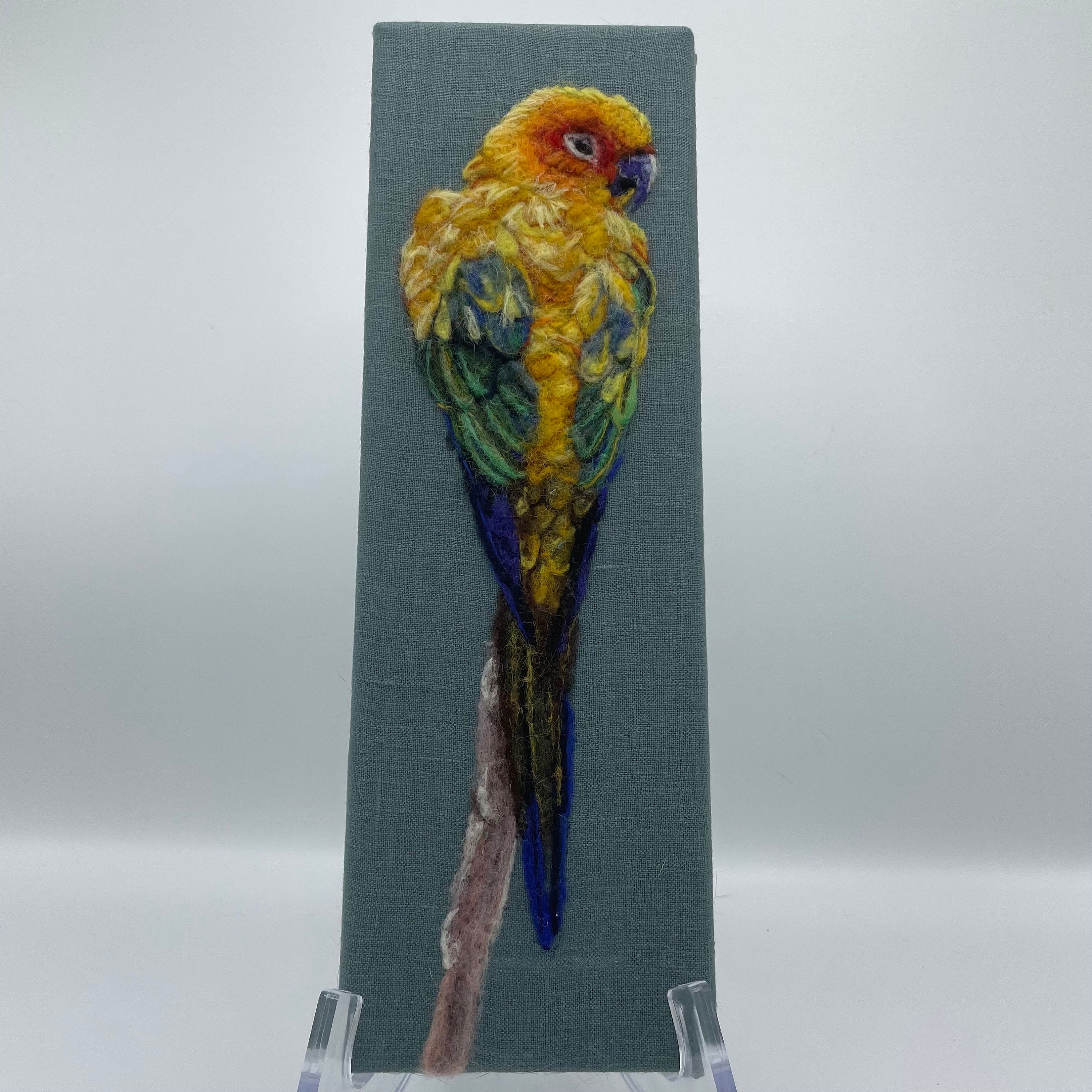 Sun Conure 2D Needle Felted Wool Painting 4" X 12" - Etsy