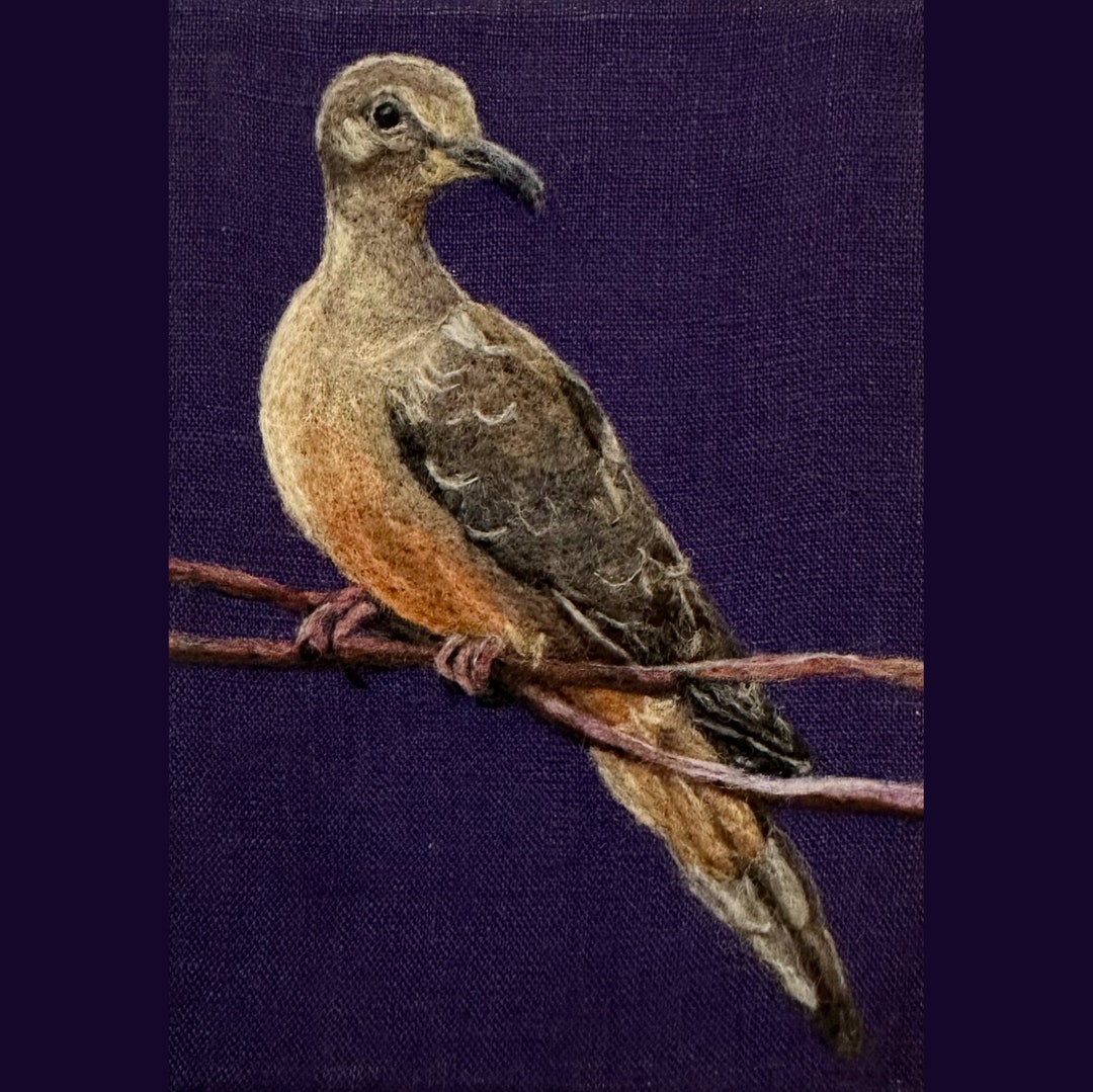 Mourning Dove 2D Needle Felted Wool Painting 7” X 5” - Etsy