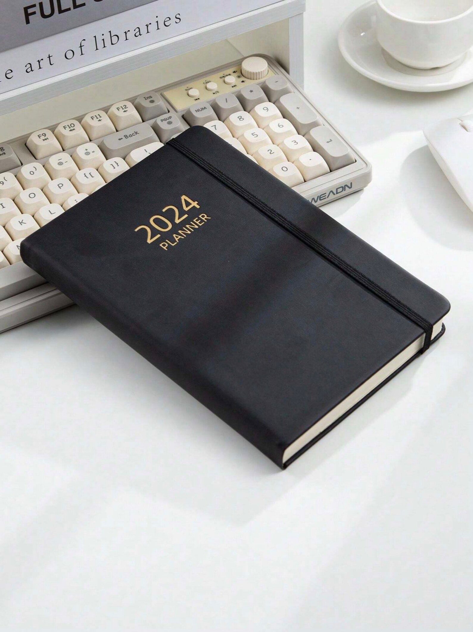 A5 Hardcover Notebook: 2024 Planner, 180 Sheets 360 Pages, Monthly ...