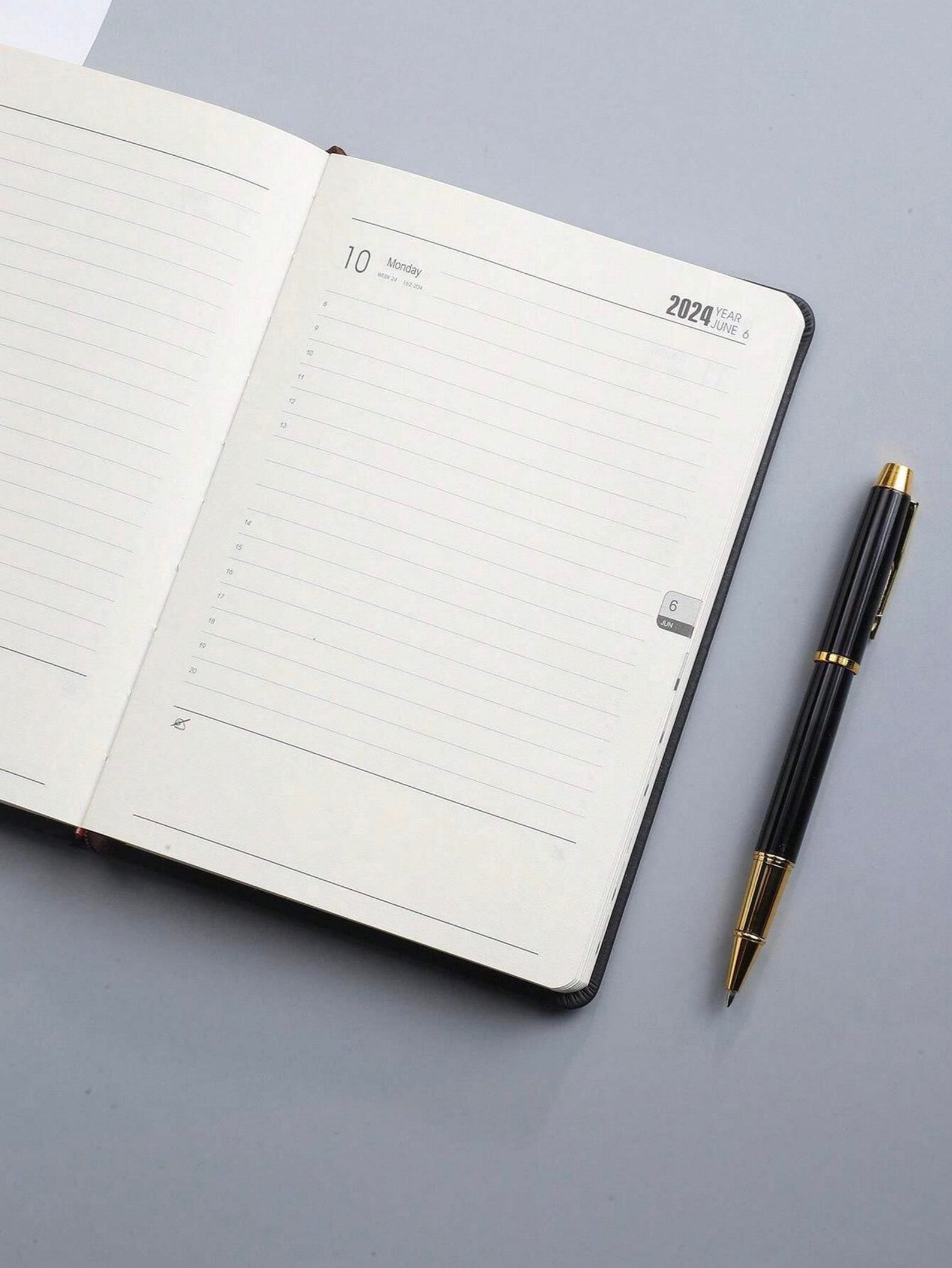 A5 Hardcover Notebook: 2024 Planner, 180 Sheets 360 Pages, Monthly ...