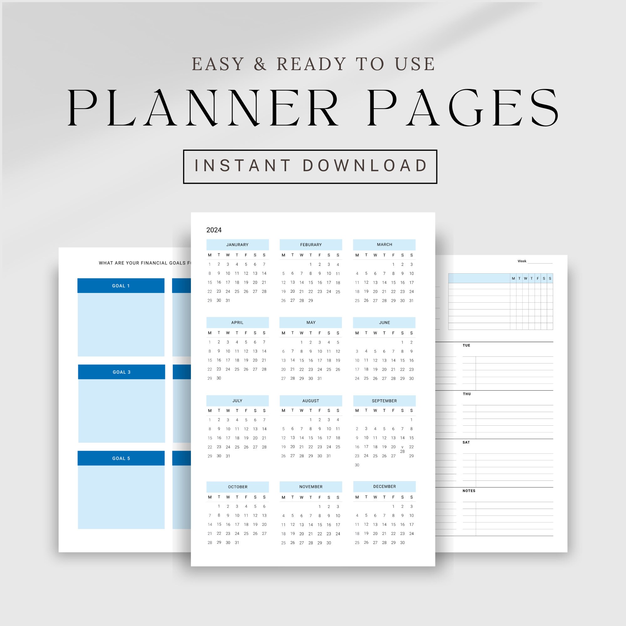 2024 Financial Planner - Monthly and Weekly Planner in A5 Page Size - Etsy