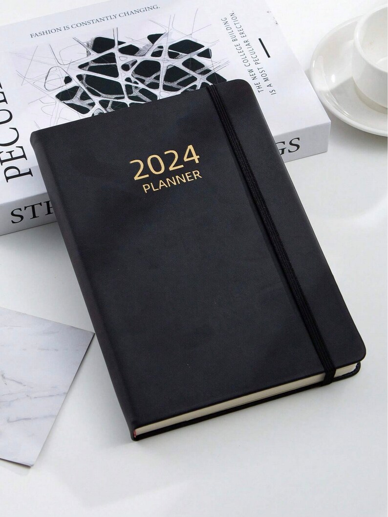 A5 Hardcover Notebook: 2024 Planner, 180 Sheets 360 Pages, Monthly ...