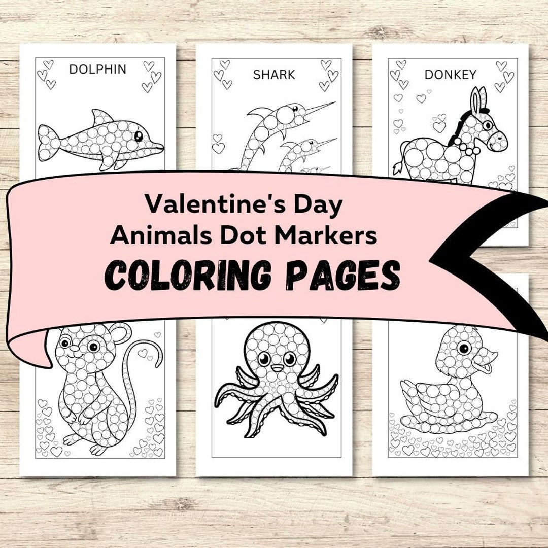 Valentine's Day Dot Markers Activity Book Animal for Ages 2+ - Etsy