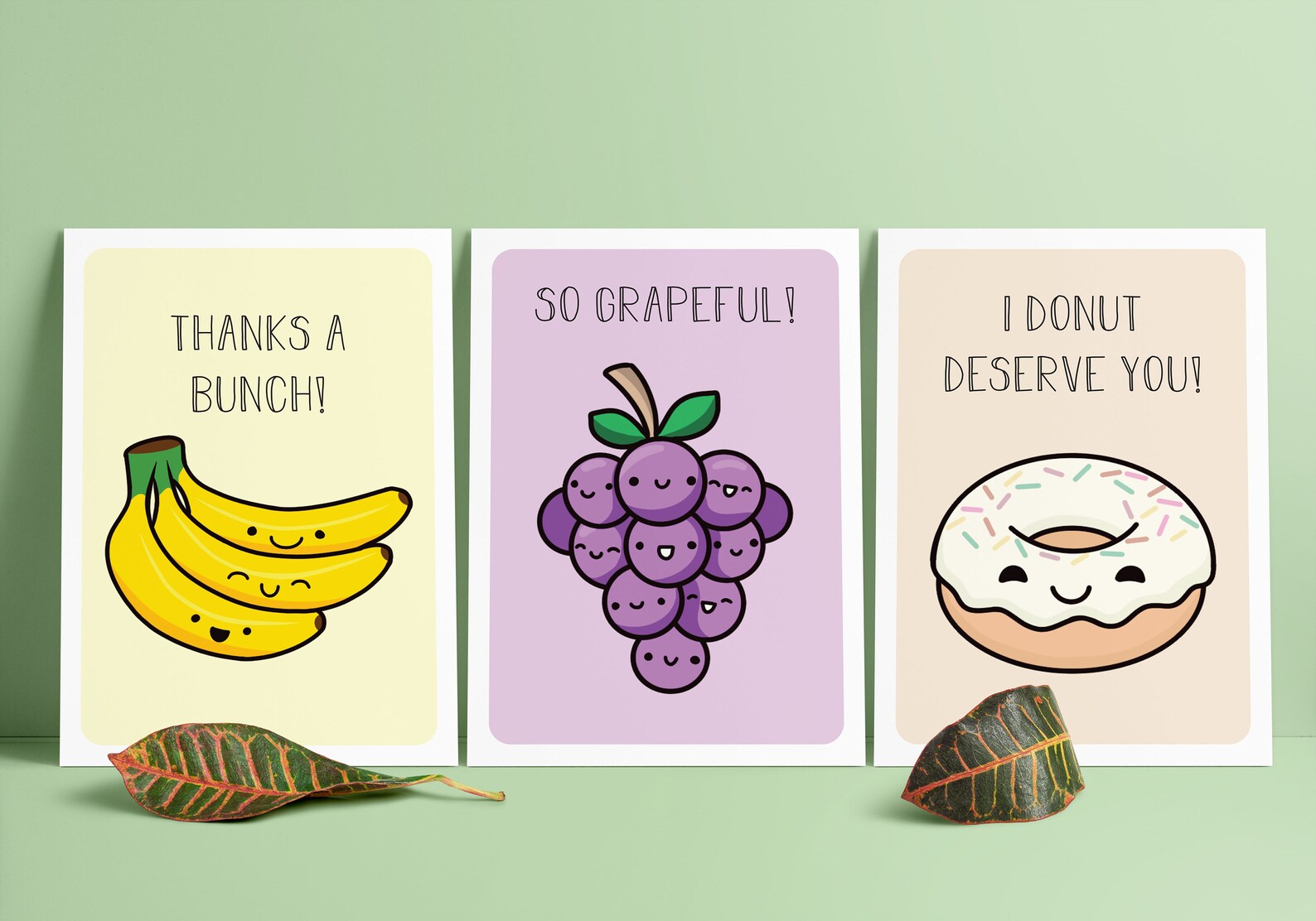 Multipack A6 Humorous Thank You Food Pun Funny Greeting Cards | Etsy