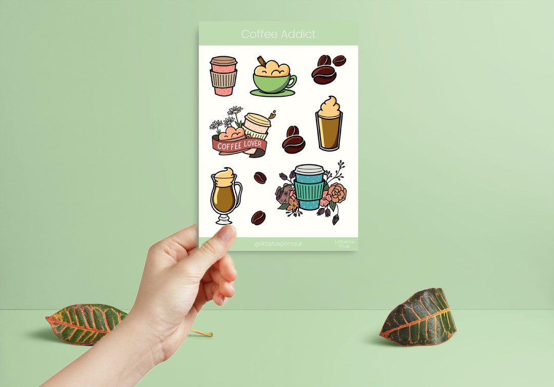 Coffee Addict Sticker Sheet FREE SHIPPING - Etsy