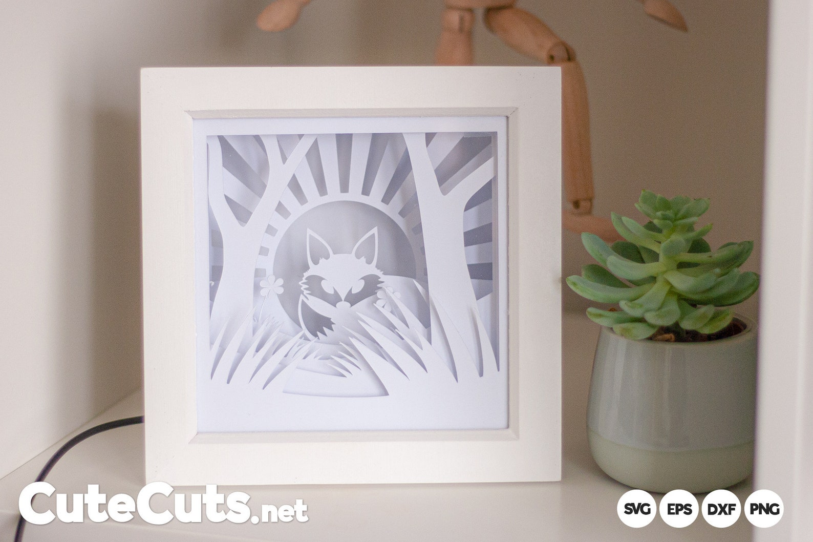 Fox Lightbox Svg, Shadow Box, Svg, Png, Dxf, Eps, Cutfiles, Cricut ...