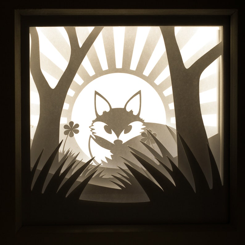 Fox Lightbox Svg, Shadow Box, Svg, Png, Dxf, Eps, Cutfiles, Cricut ...