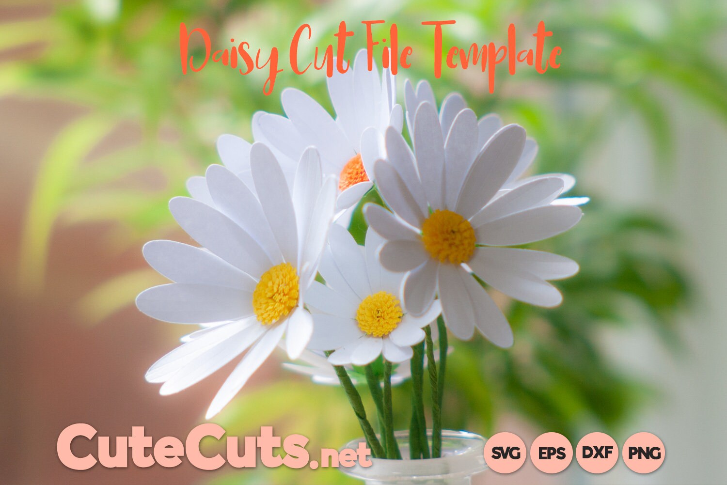 Daisy Paper Flower Template, Svg Cutfile for Cricut or Dxf Silhouette ...