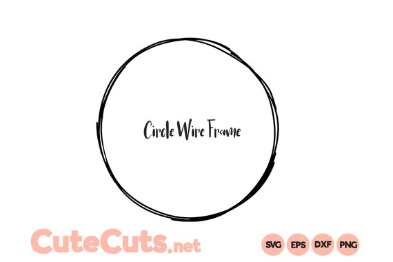 Circle Wire Frame Sketch Effect Svg Png Eps Dxf Cutfile - Etsy
