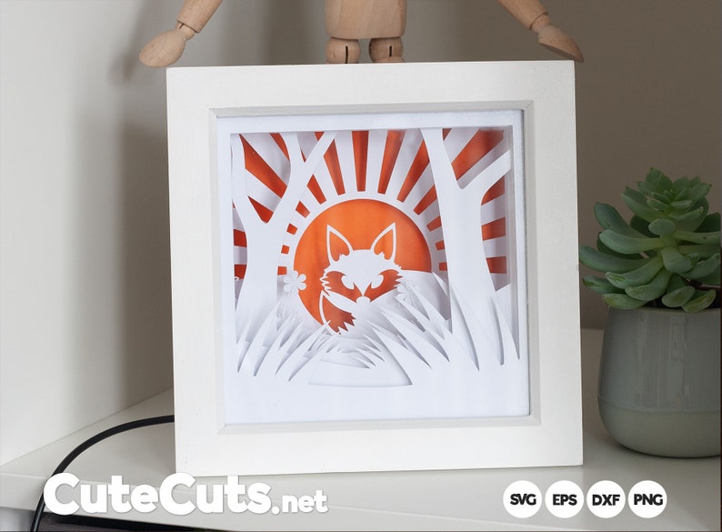 Fox Lightbox Svg, Shadow Box, Svg, Png, Dxf, Eps, Cutfiles, Cricut ...