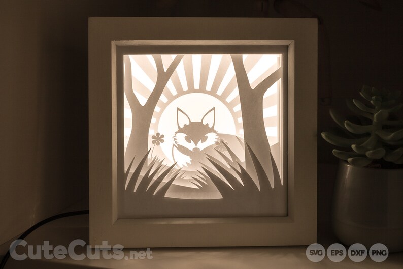 Fox Lightbox Svg, Shadow Box, Svg, Png, Dxf, Eps, Cutfiles, Cricut ...