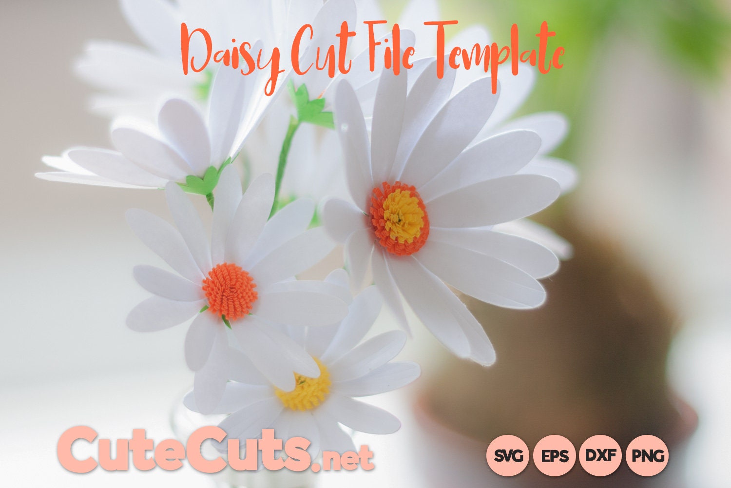 Daisy Paper Flower Template, Svg Cutfile for Cricut or Dxf Silhouette ...