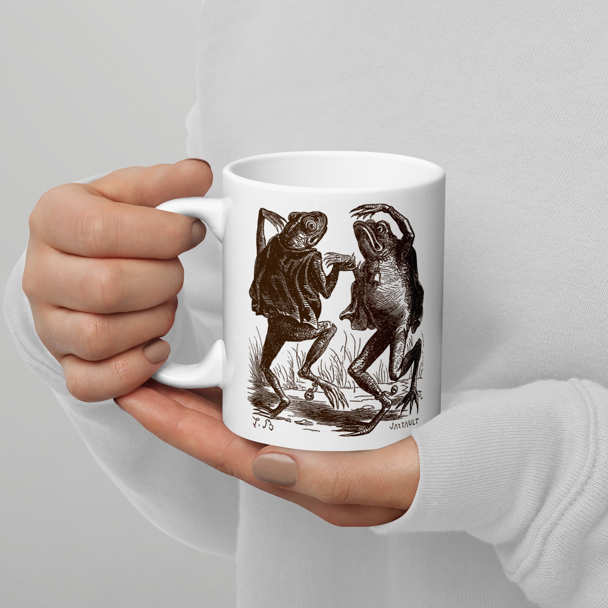 Toad Mug Frog Mug Dancing Toads Occult Mug Sabbath Mug Old Art Medieval ...