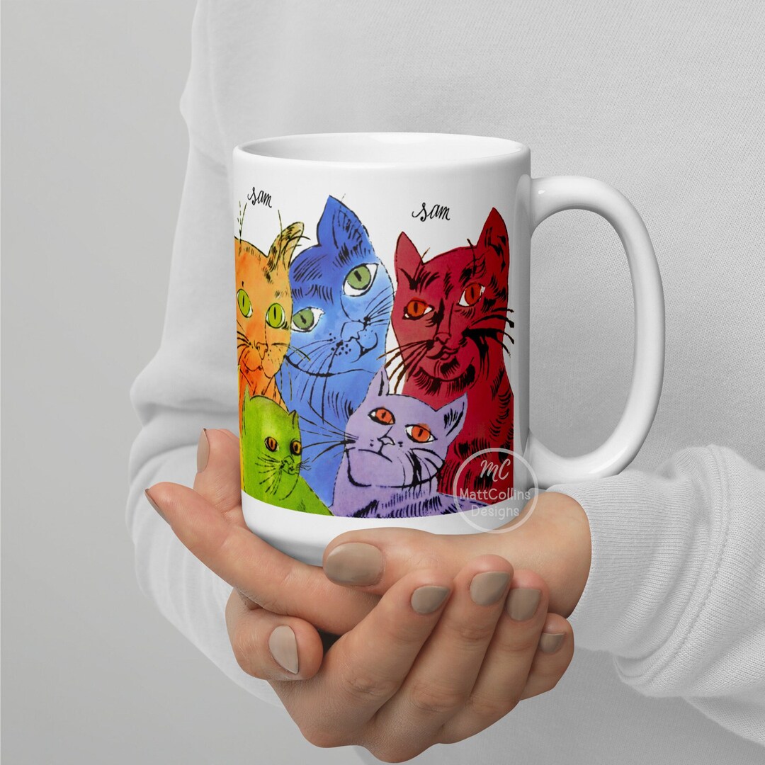 Andy Warhol Mug Andy Warhol Cat Mug Cat Mug Pop Art Mug Crazy Cat Lady ...