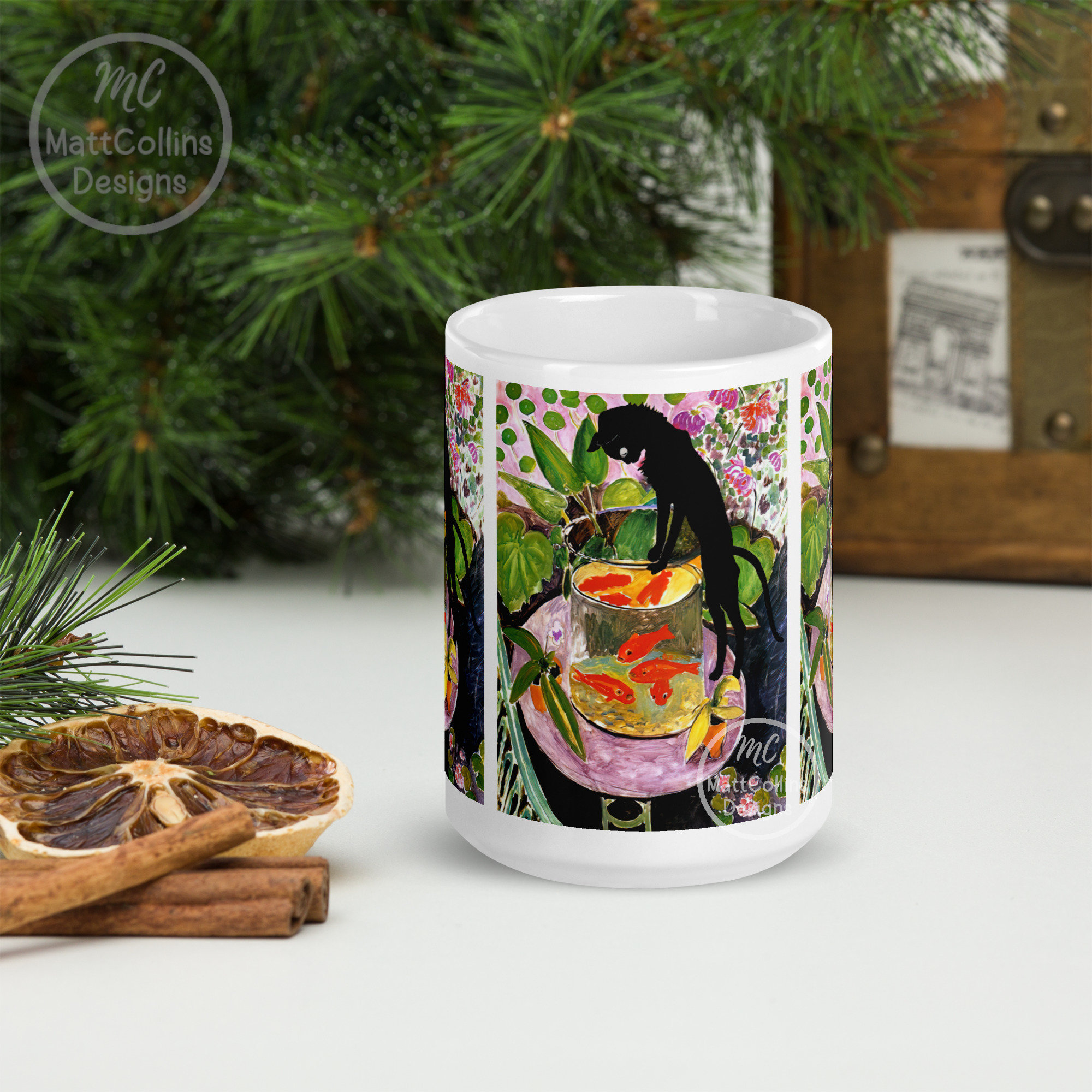 Henri Matisse Cat Mug, Matisse Goldfish Mug, Black Cat Art, Funny Gift ...