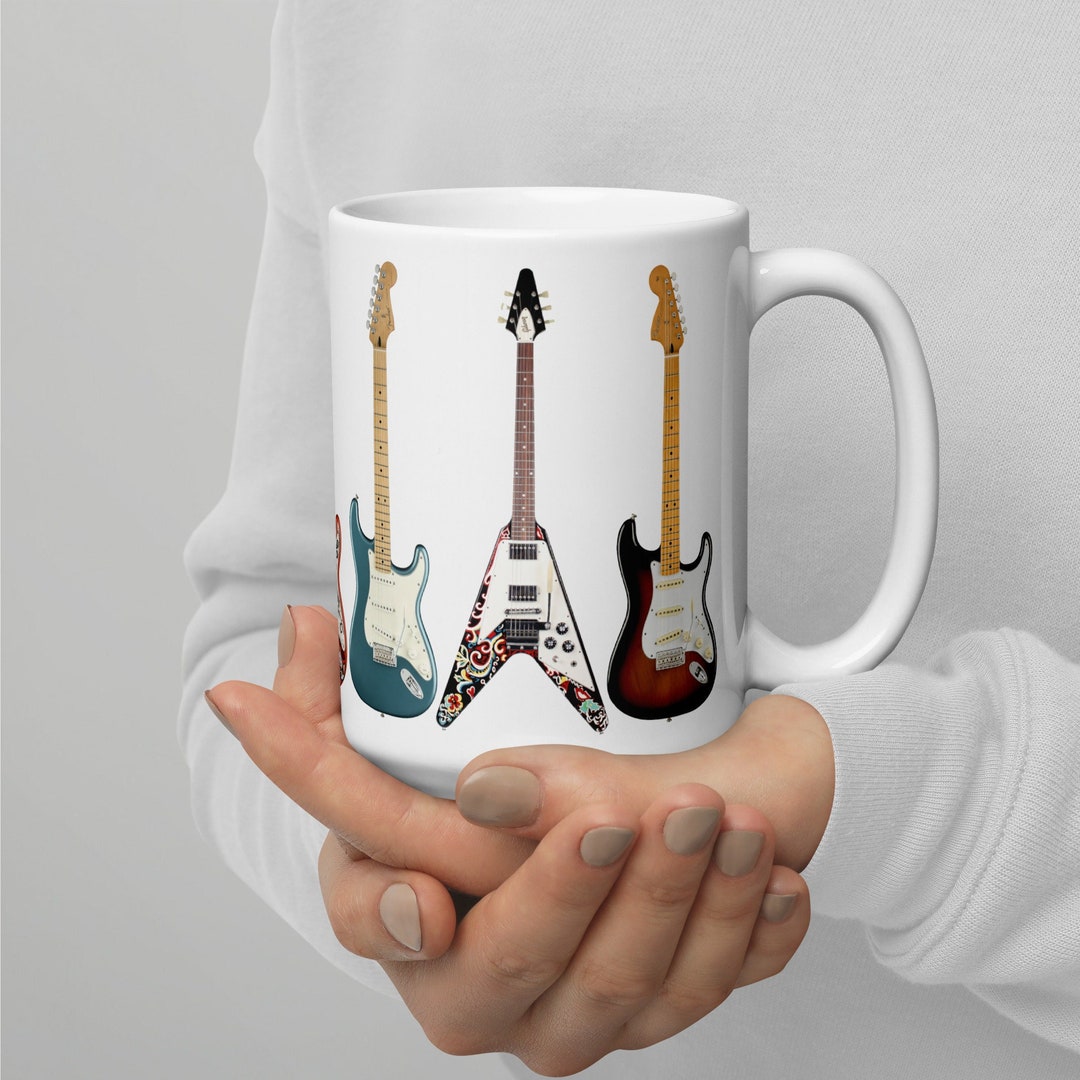 Guitar Mug Jimi Hendrix Mug Famous Fender Stratocasters Fender Guitars ...
