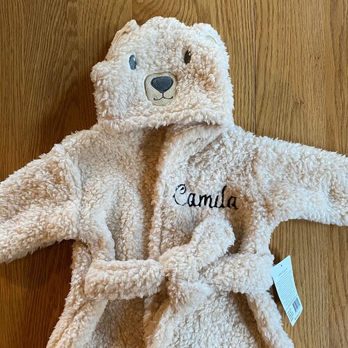 Personalized Hooded Baby Bathrobe Embroidered Giraffe Hooded - Etsy
