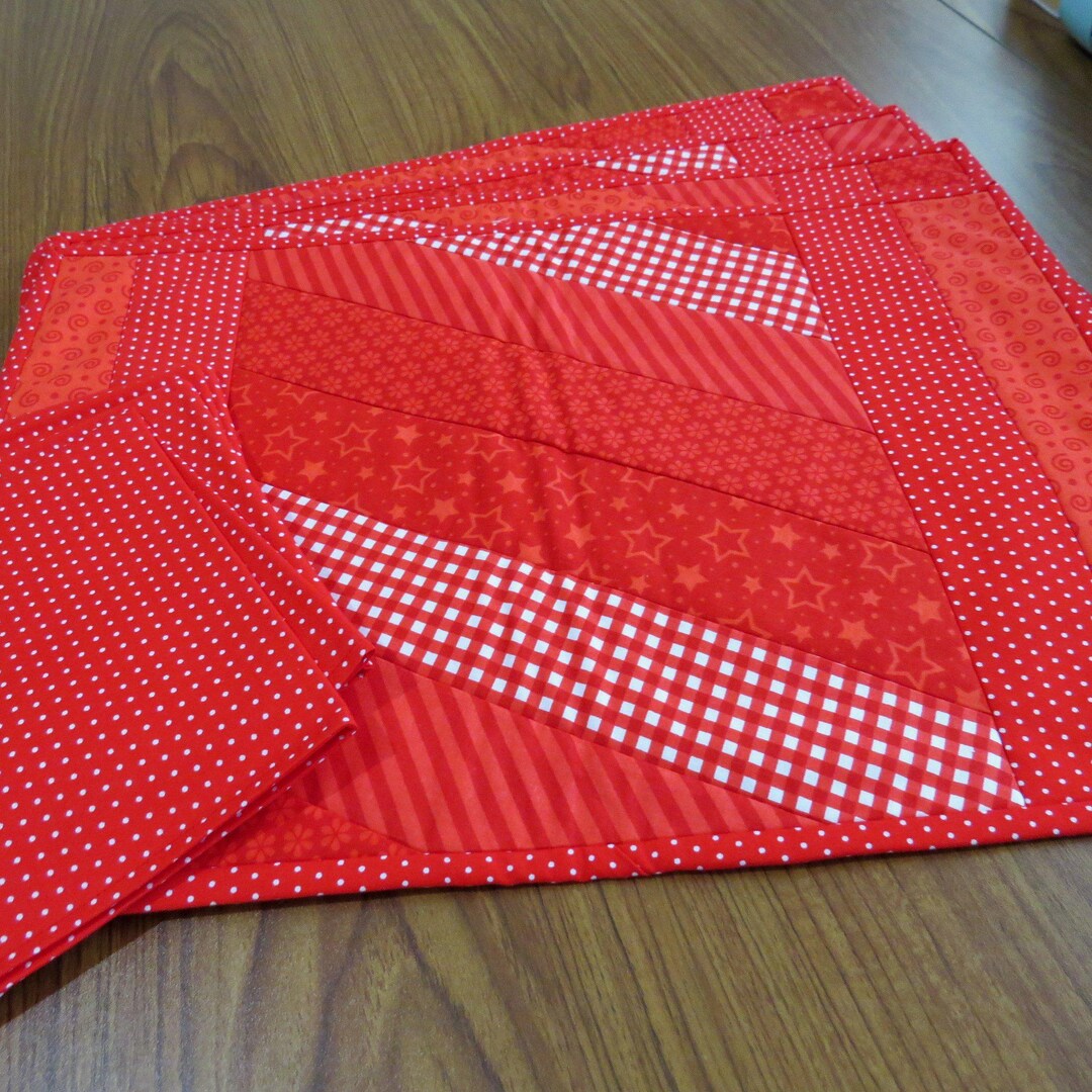 Set of 4 Red Placemats and Napkins - Etsy