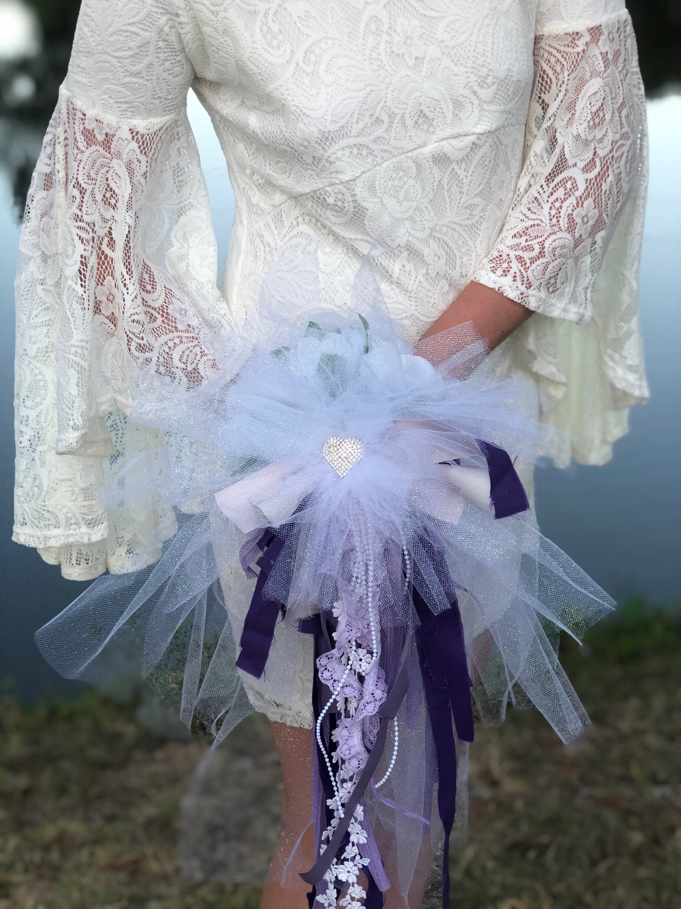 Purple and bling bouquet set | Etsy