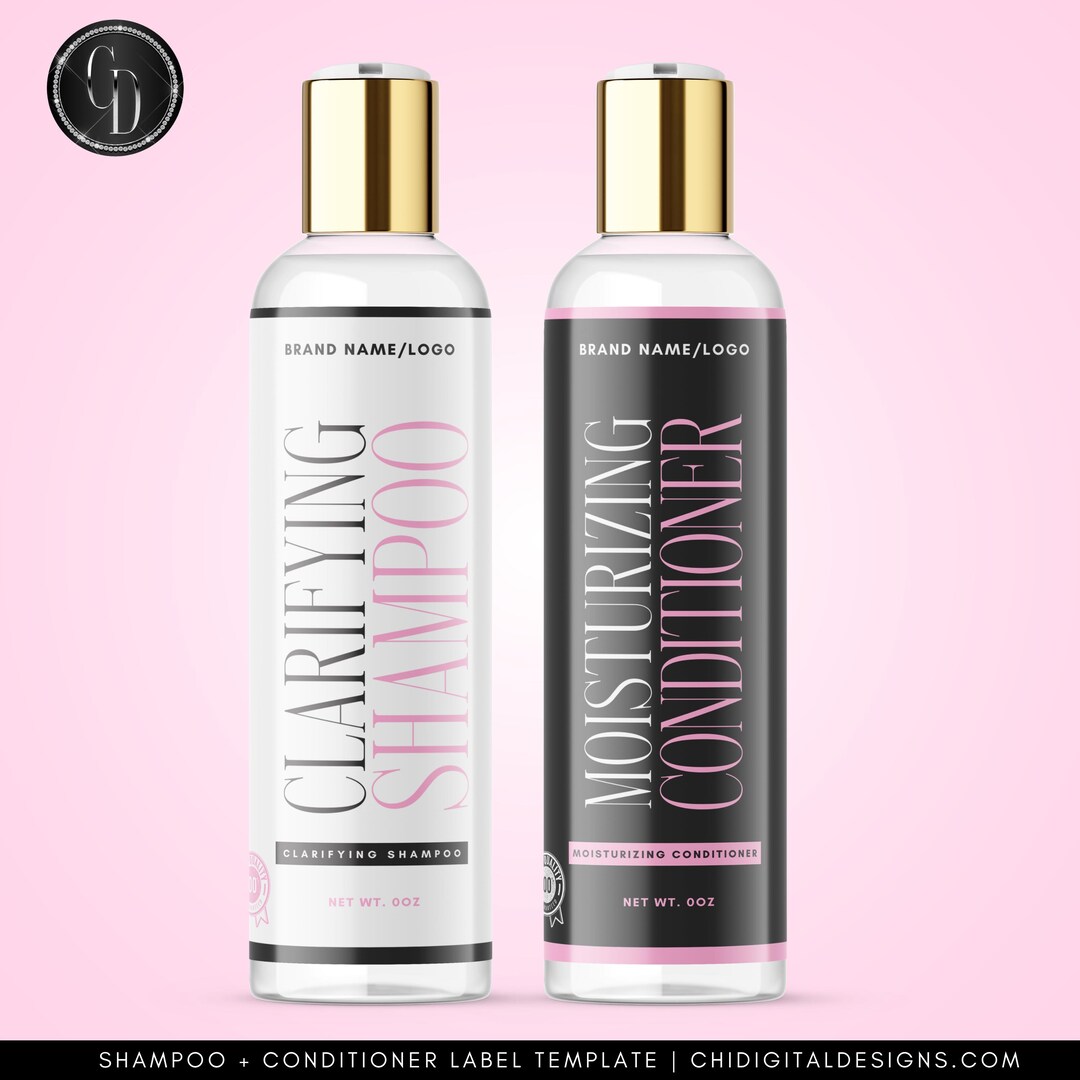 Luxury Shampoo Conditioner Label Templates | Hair Product Label ...