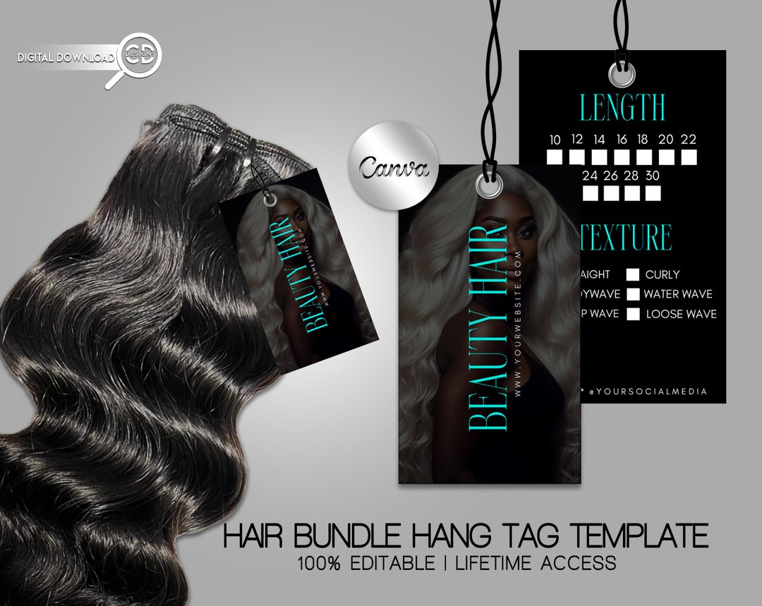 Hair Bundle Tags Template | Luxury Hair Tags | Hair Hang Tags | Hair ...