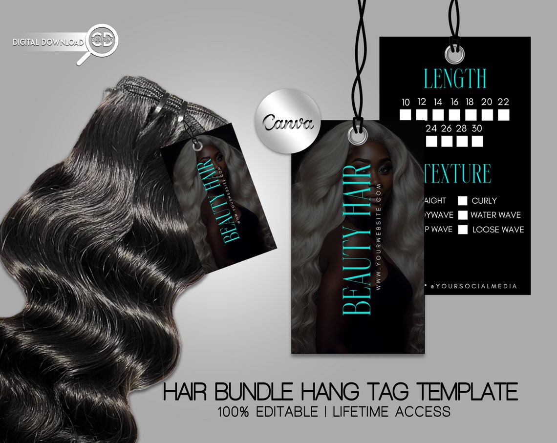 Hair Bundle Tags Template Luxury Hair Tags Hair Hang Tags - Etsy