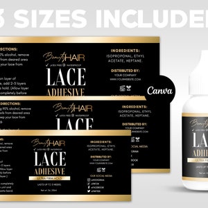 Lace Glue Label Template Lace Adhesive Label Template DIY Lace Glue ...