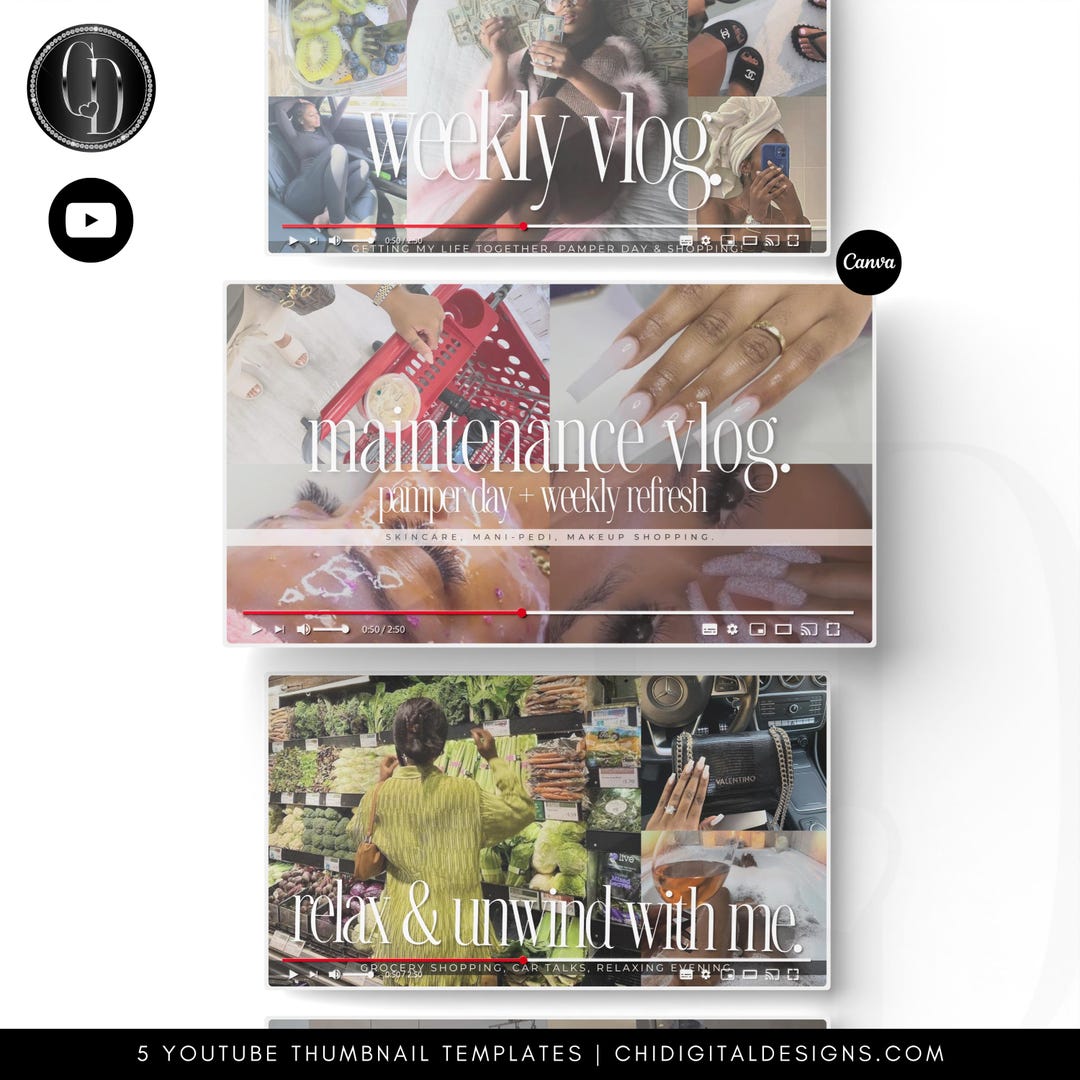 Cute Youtube Thumbnails Template Canva | Youtube Branding | Youtube ...