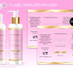 Shampoo and Conditioner Label Templates | Hair Product Label Templates ...