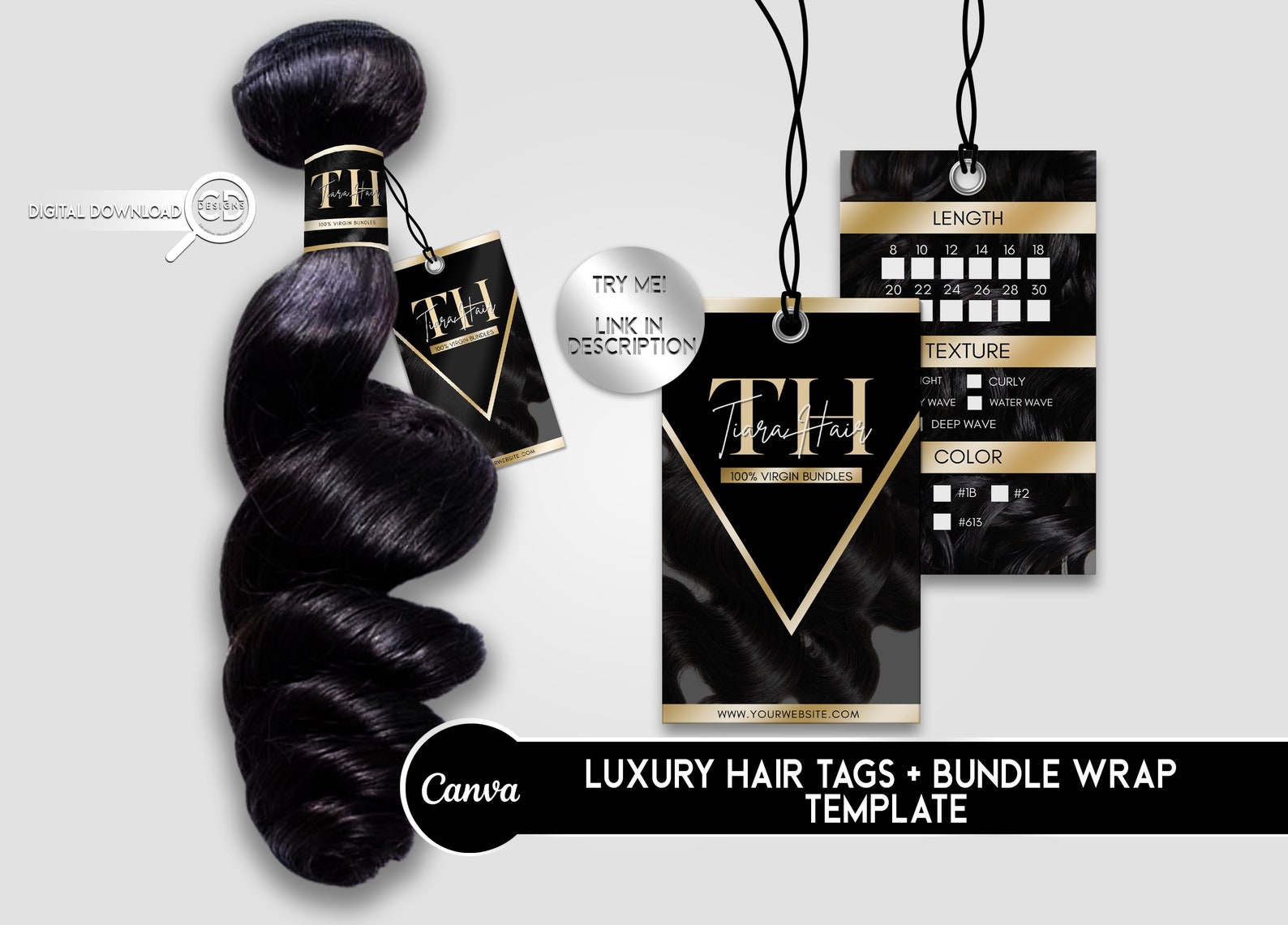 Hair Tags and Bundle Wraps Template Pink Hair Hang Tags - Etsy