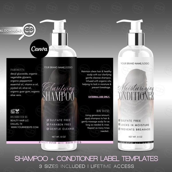 Shampoo Label Design - Etsy