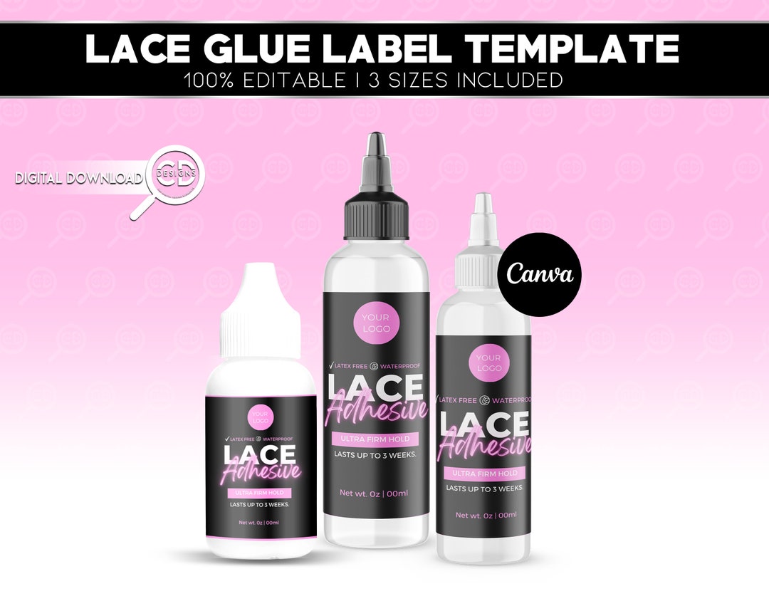Lace Glue Label Template | Lace Adhesive Label Template | DIY Lace Glue ...