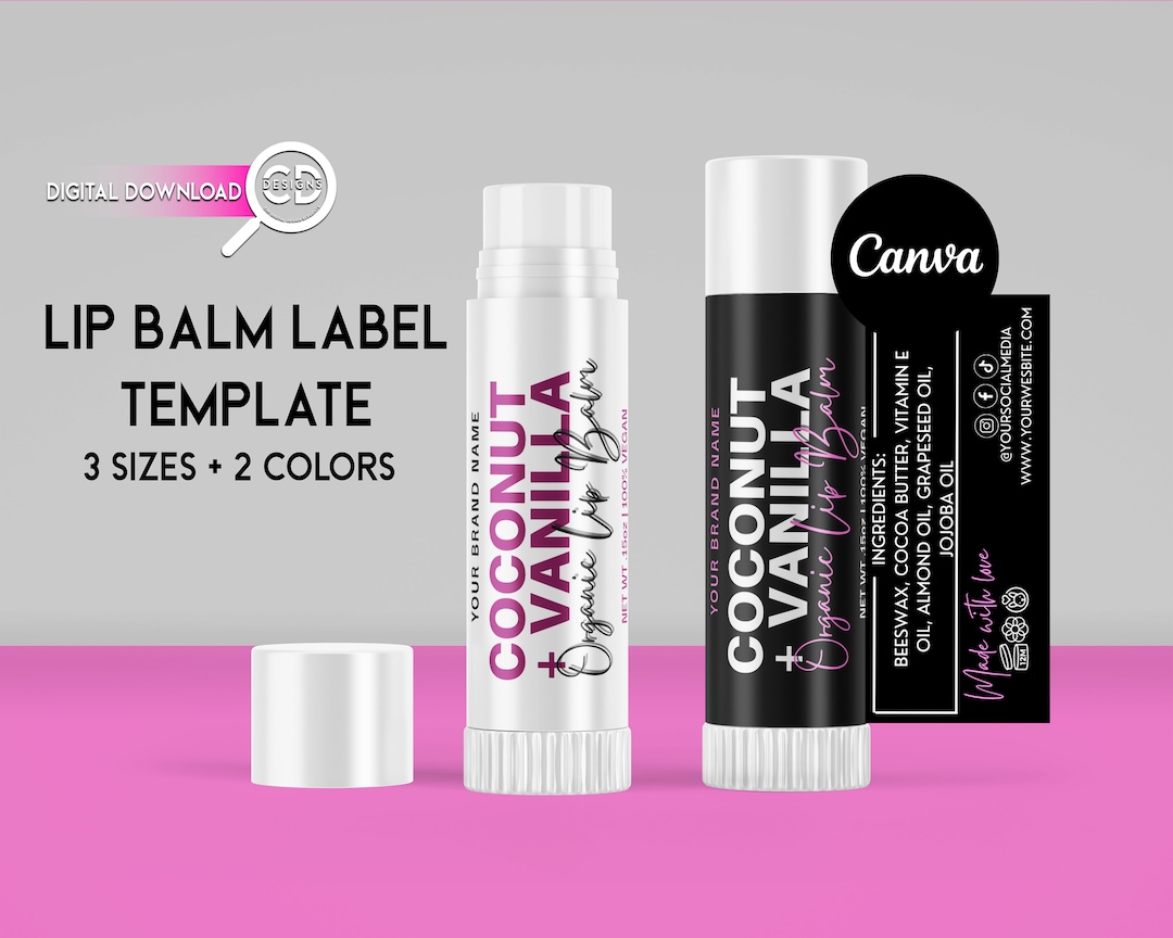 Lip Balm Label Template | Chapstick Label Template | Lip Balm Packaging ...