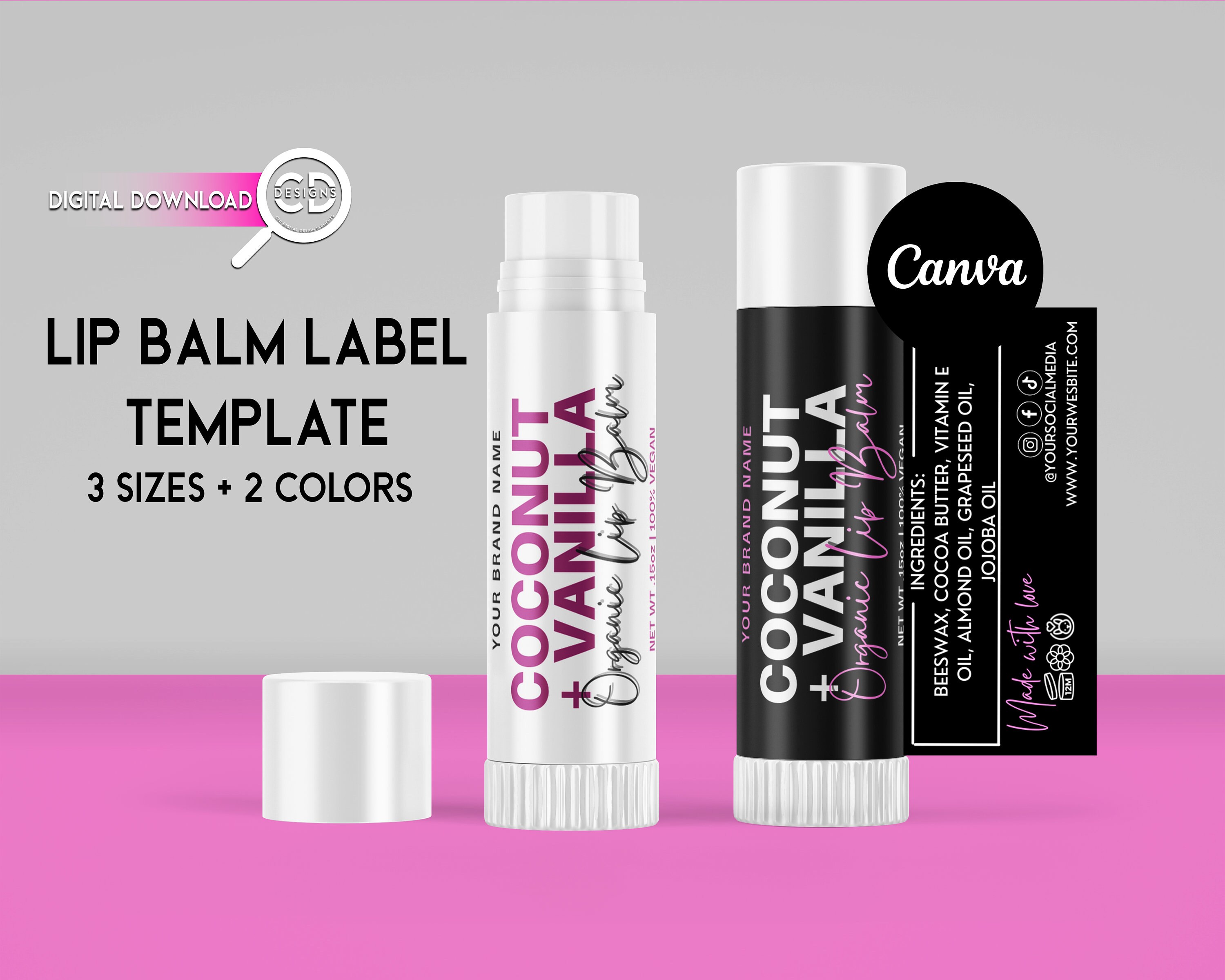 Lip Balm Label Template Chapstick Label Template Lip Balm - Etsy