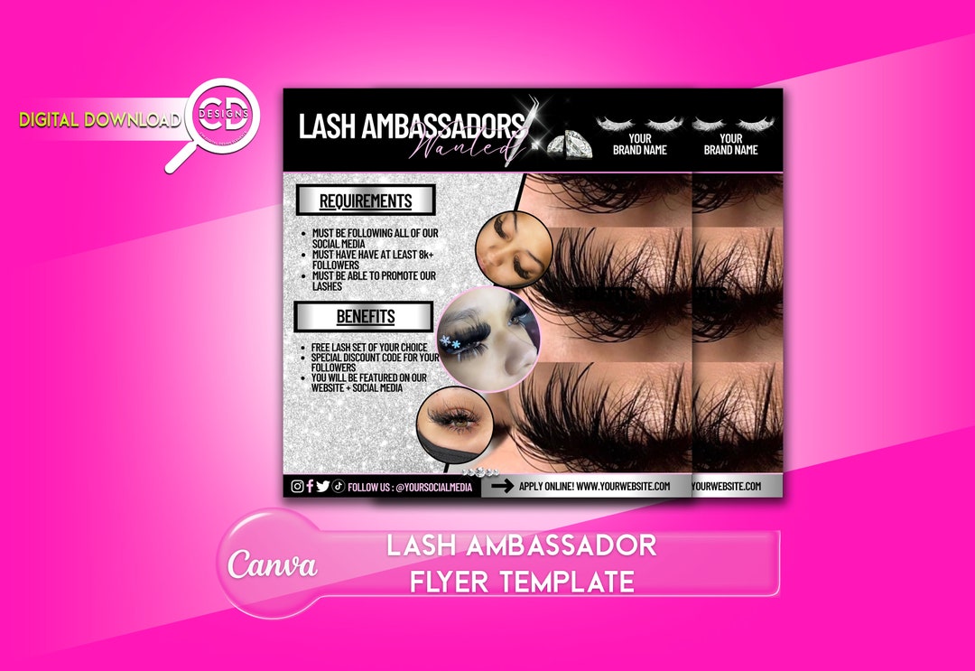 Lash Ambassador Flyer Template | Lash Models Needed Flyer | Brand ...