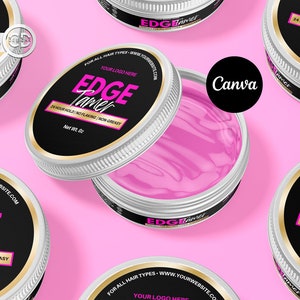 Edge Control Label Design Template | Hair Product Label | Editable Edge ...