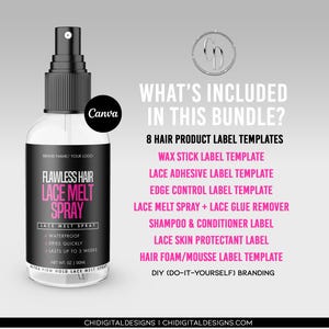 Hair Product Label Template Bundle | Beauty Label Templates | Hair Care ...