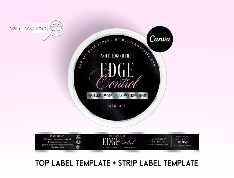 Edge Control Label Design Template Hair Product Label - Etsy