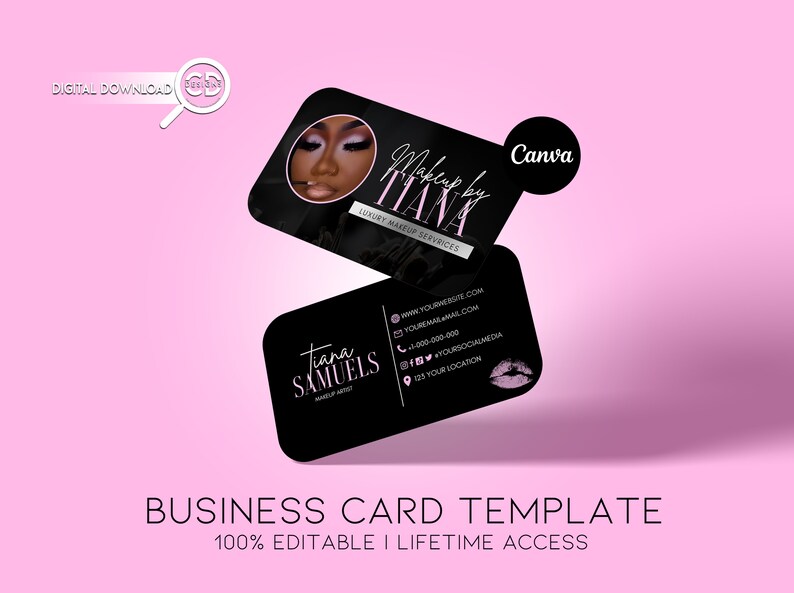 Makeup Artist Business Card Template MUA Business Card - Etsy
