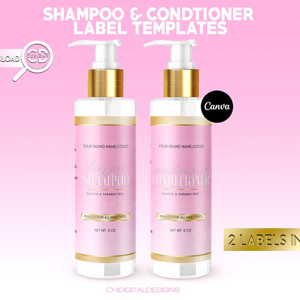 Shampoo Label Template - Etsy